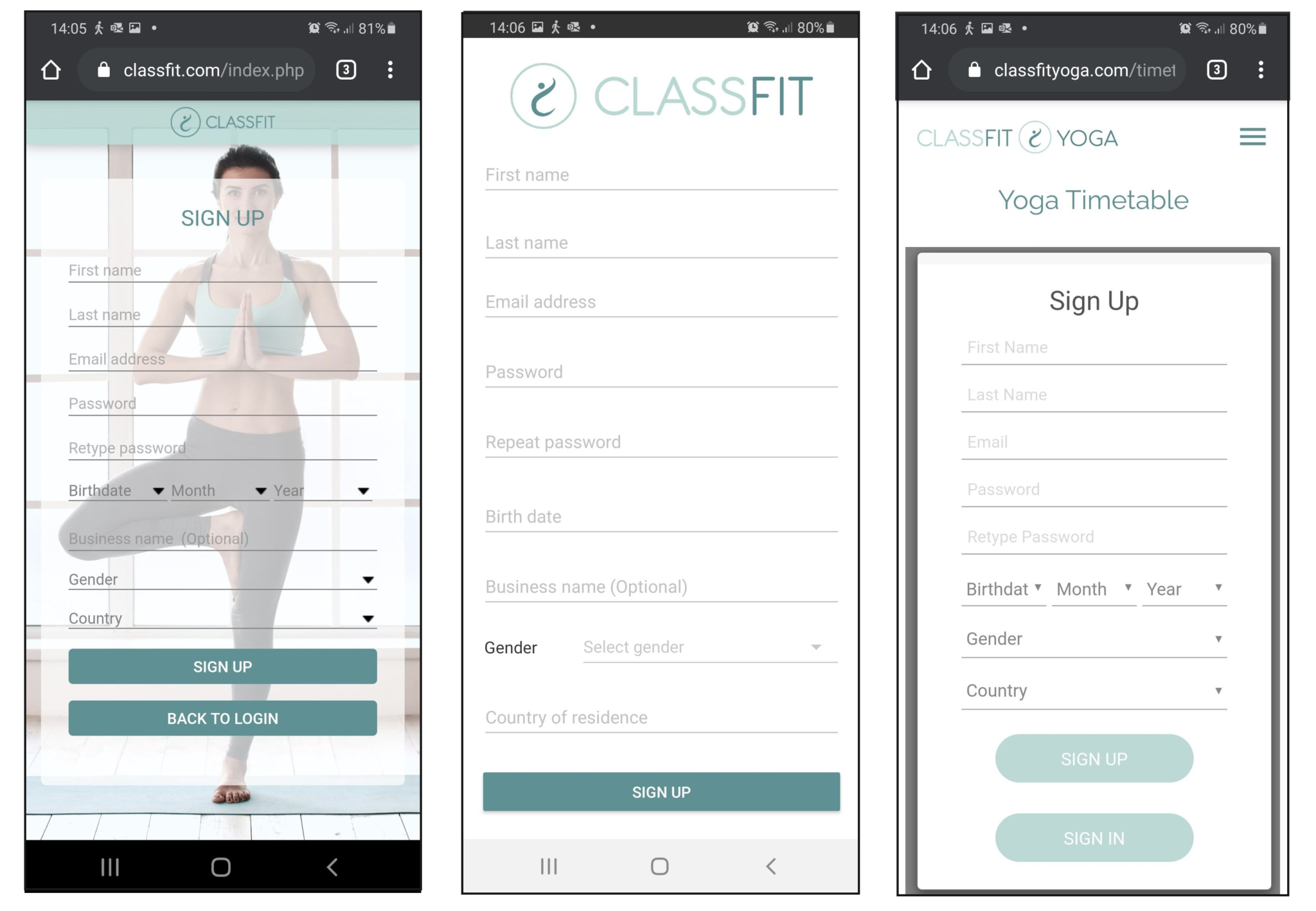 User Experience - ClassFit